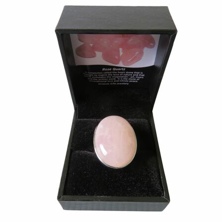Large Oval Rose Quartz Ring